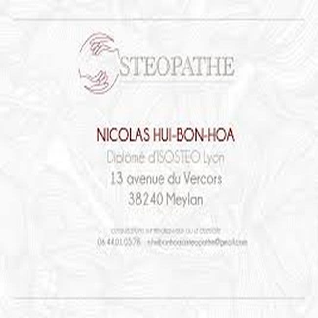 Nicolas HUI BON HOA, Ostéopathe à Meylan : Prenez rendez-vous en ligne ...